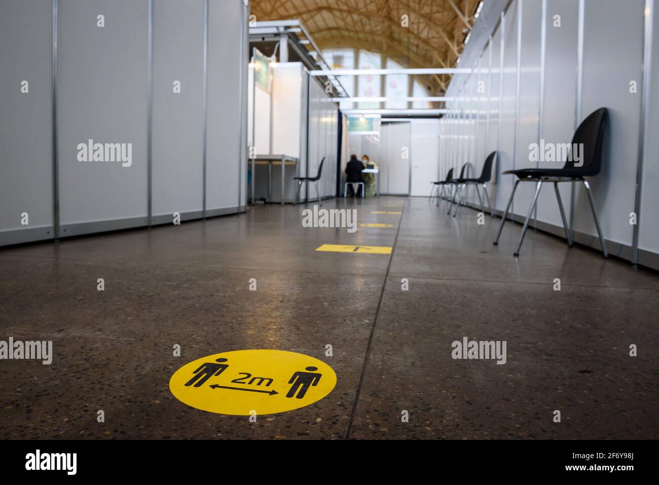 RIGA, LATVIA. 3rd April 2021. Mass vaccination centres opened for the ...