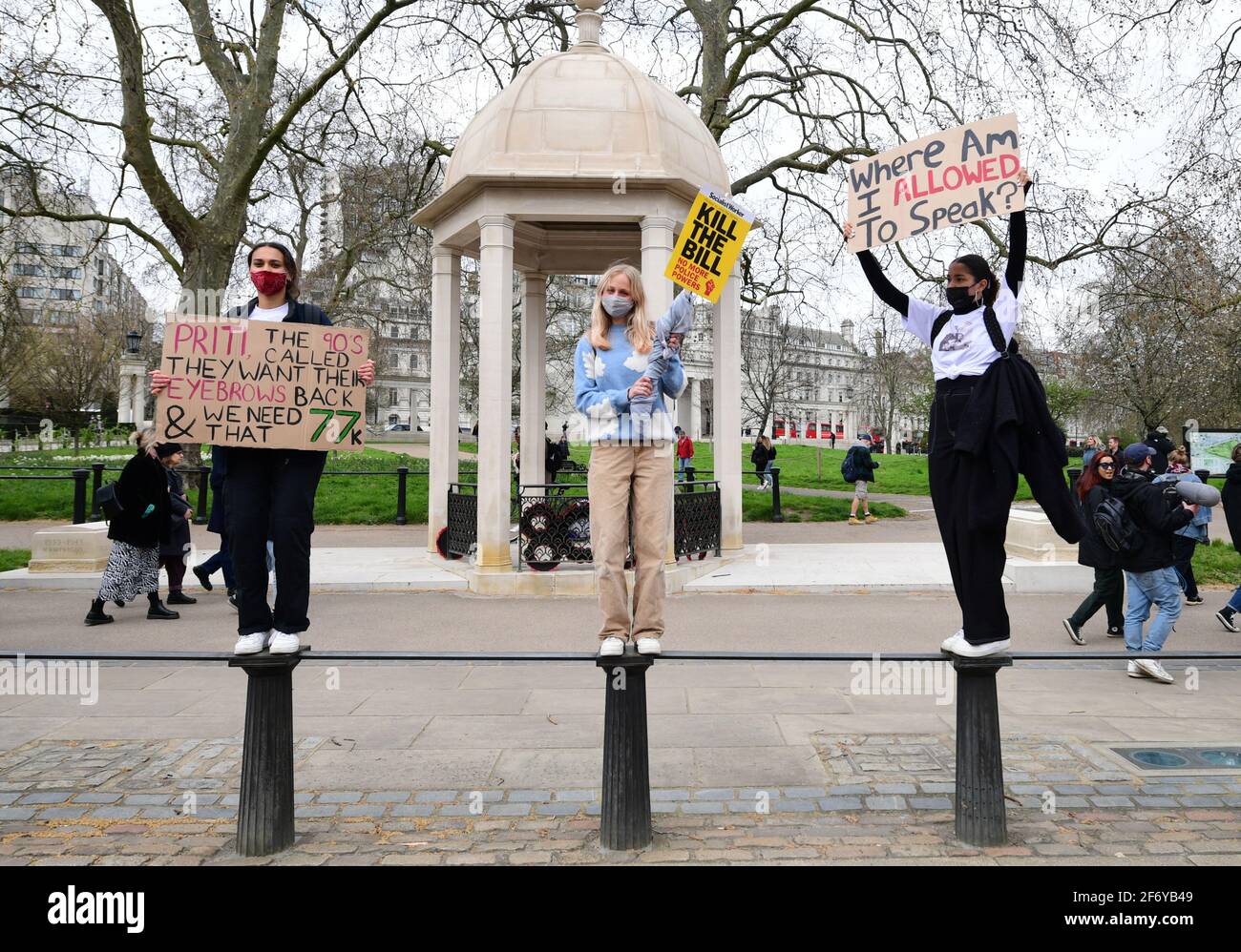 Demonstrators during a 'Kill The Bill' protest against The Police ...