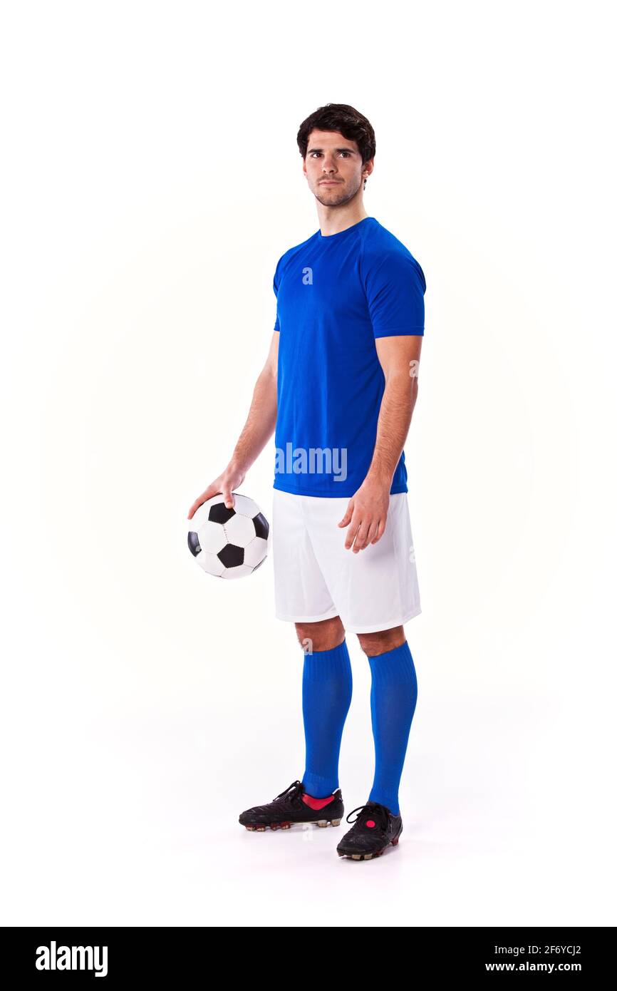 Soccer player with a soccer ball Stock Photo - Alamy