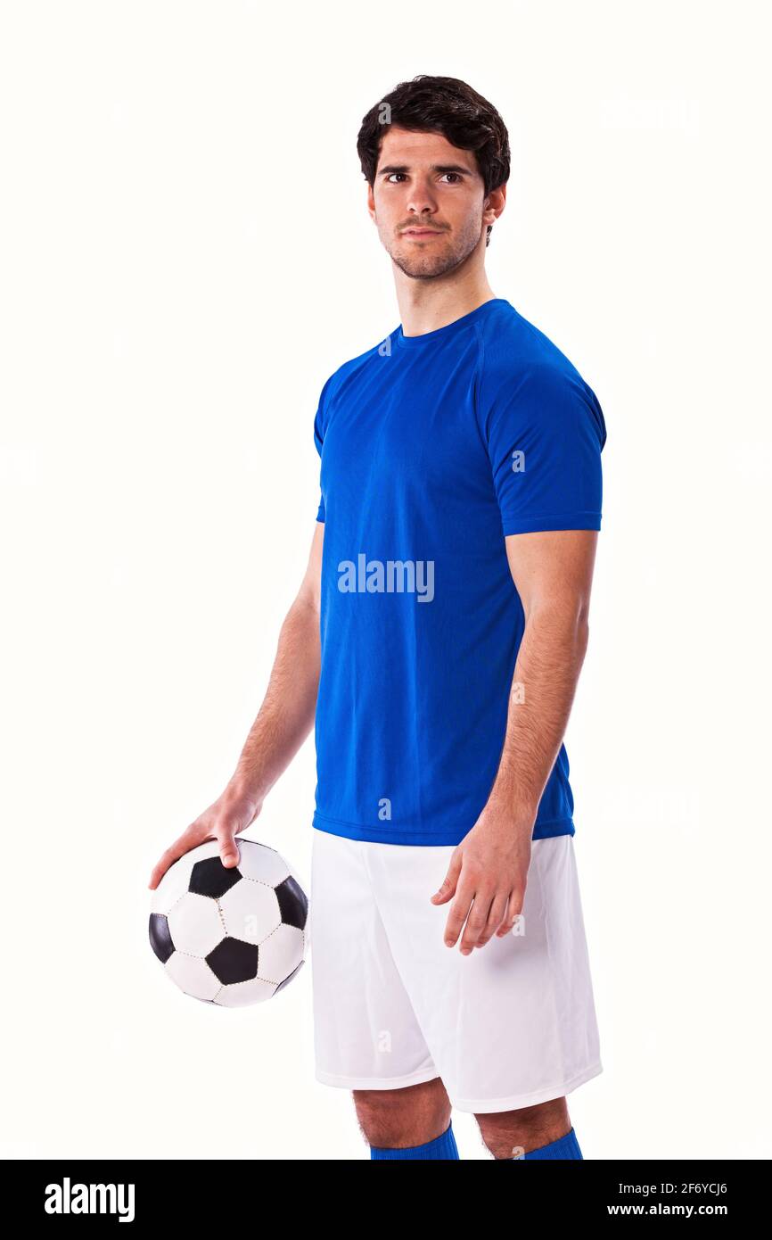 Soccer player with a soccer ball Stock Photo - Alamy