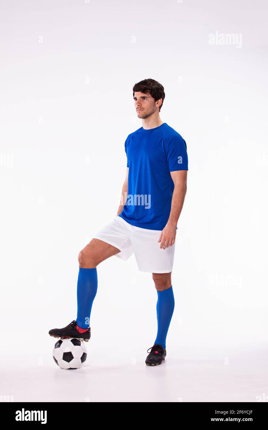Soccer player with a soccer ball Stock Photo - Alamy