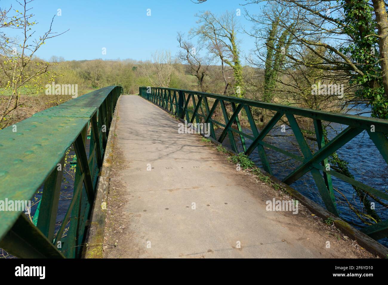 Wood Hall Bridge, a Victorian bridge over the River Wharfe in East ...