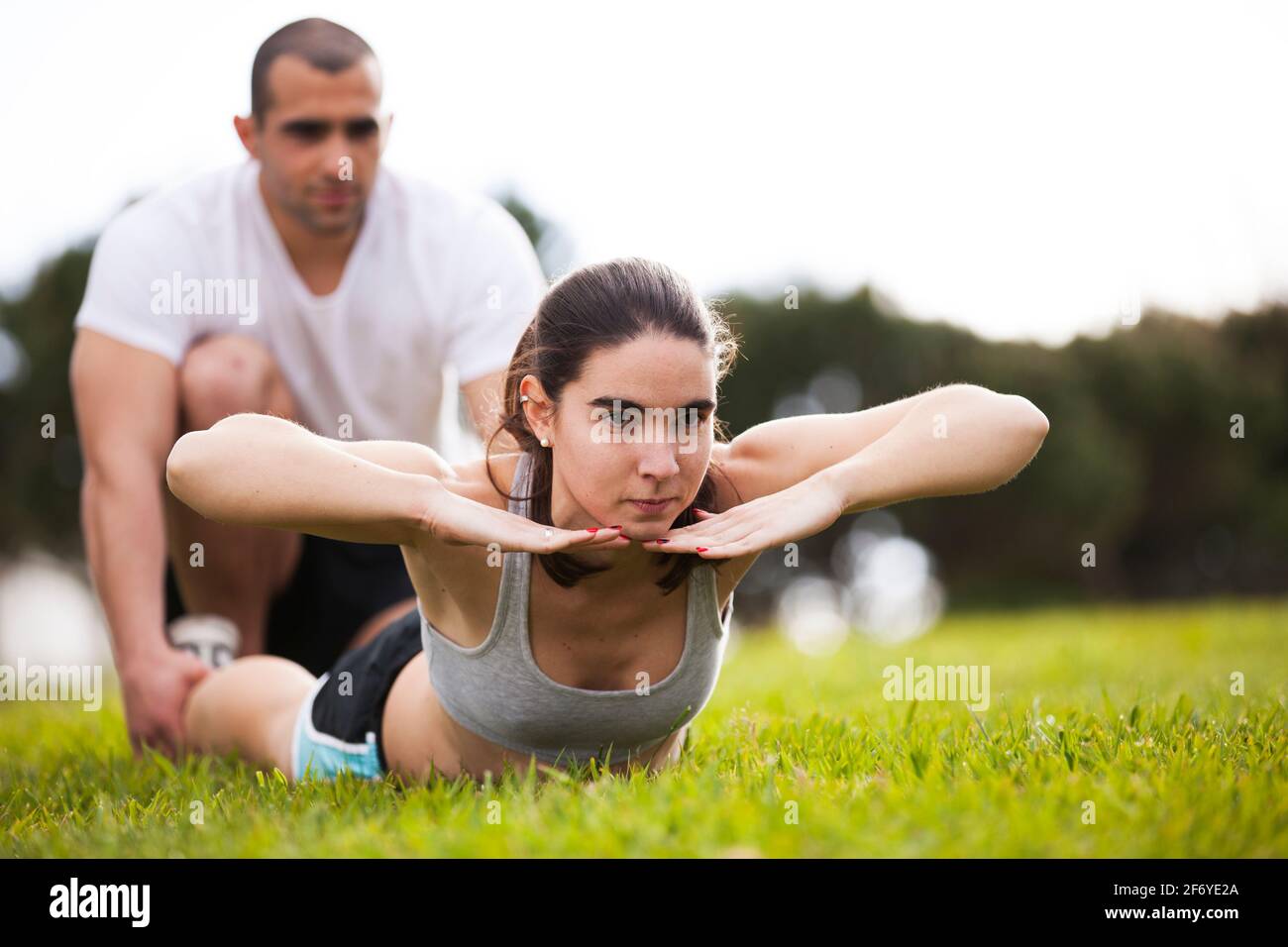 Couple exercise exercising together hi-res stock photography and images ...