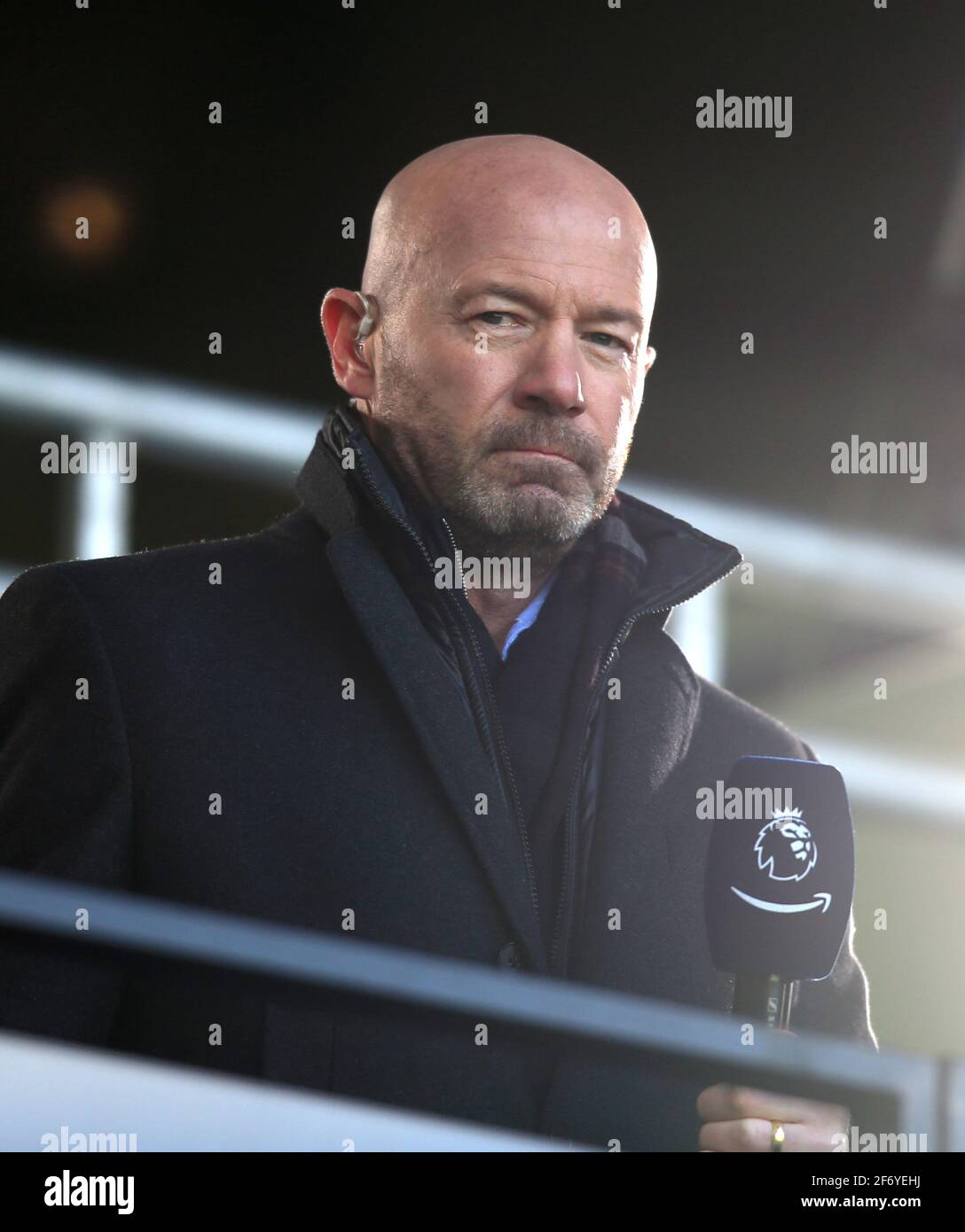 Former player Alan Shearer in the stands prior to the Premier League ...