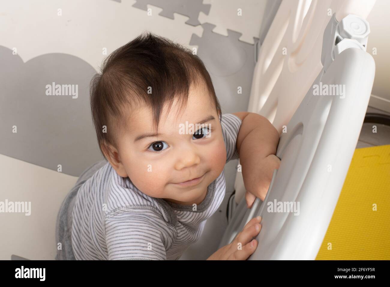 8 month old baby boy portrait closeup Stock Photo - Alamy