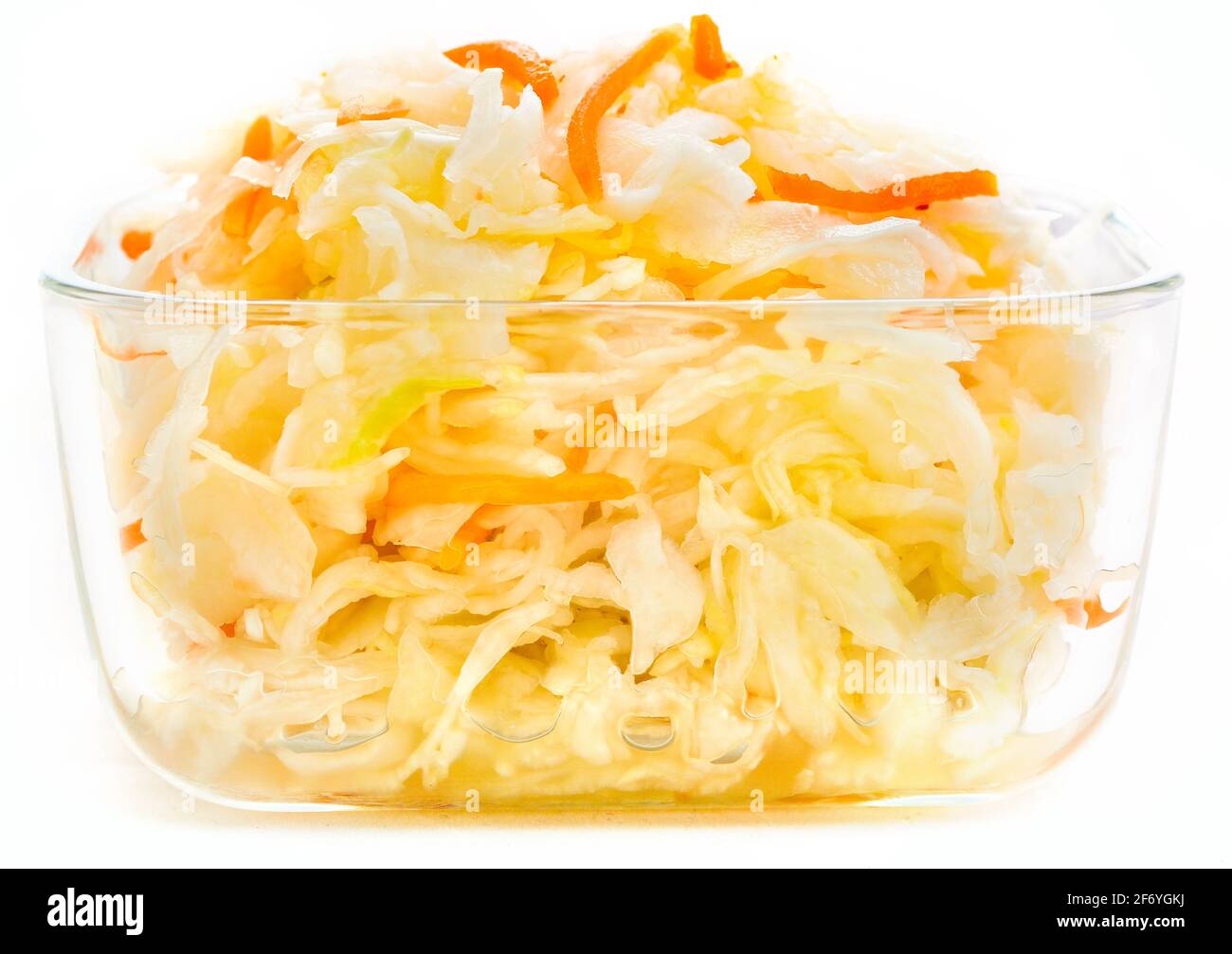 Marinated cabbage in a glass container Stock Photo - Alamy