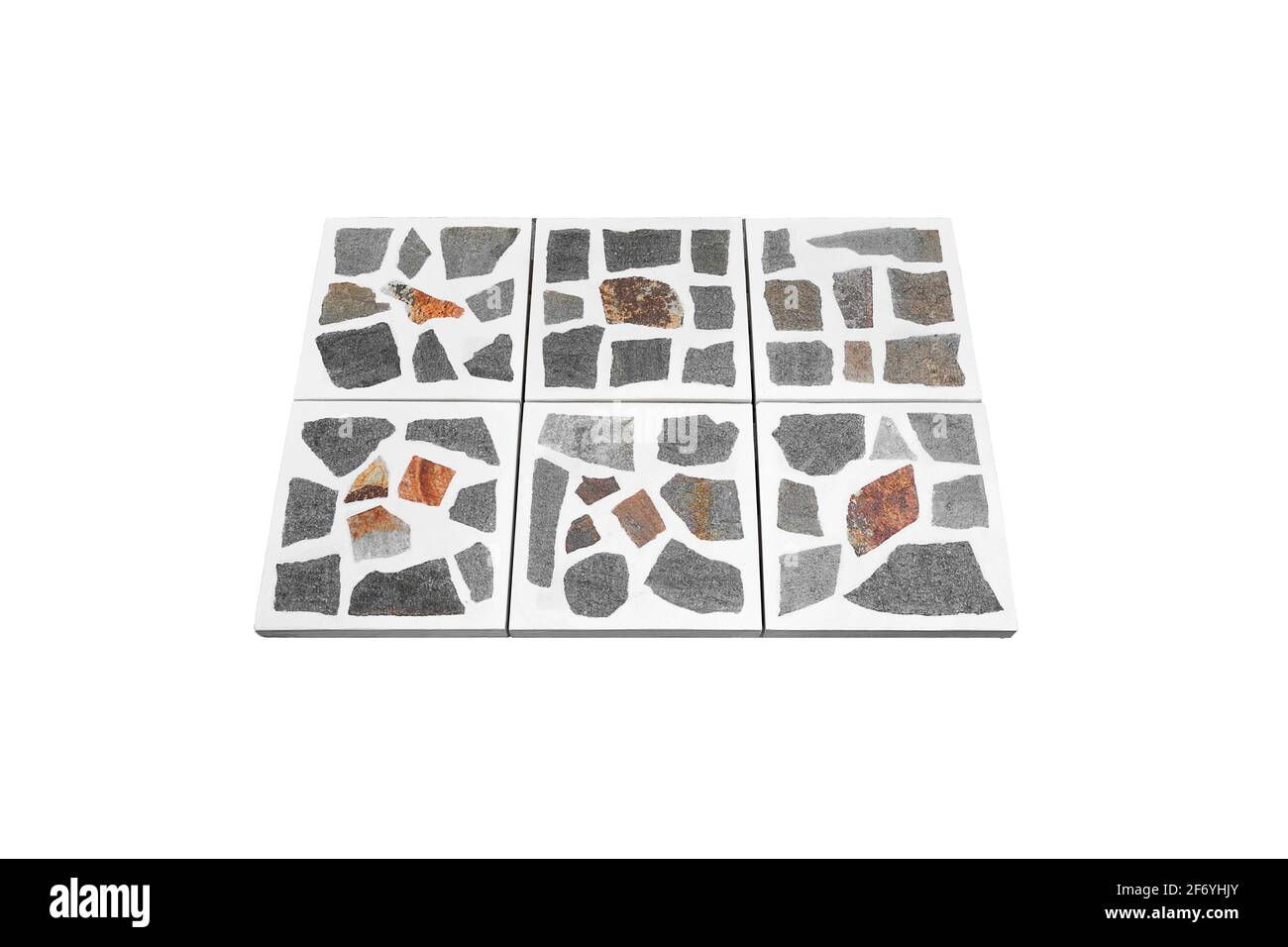 White Paving stone made of concrete isolated on white background. Tile ...