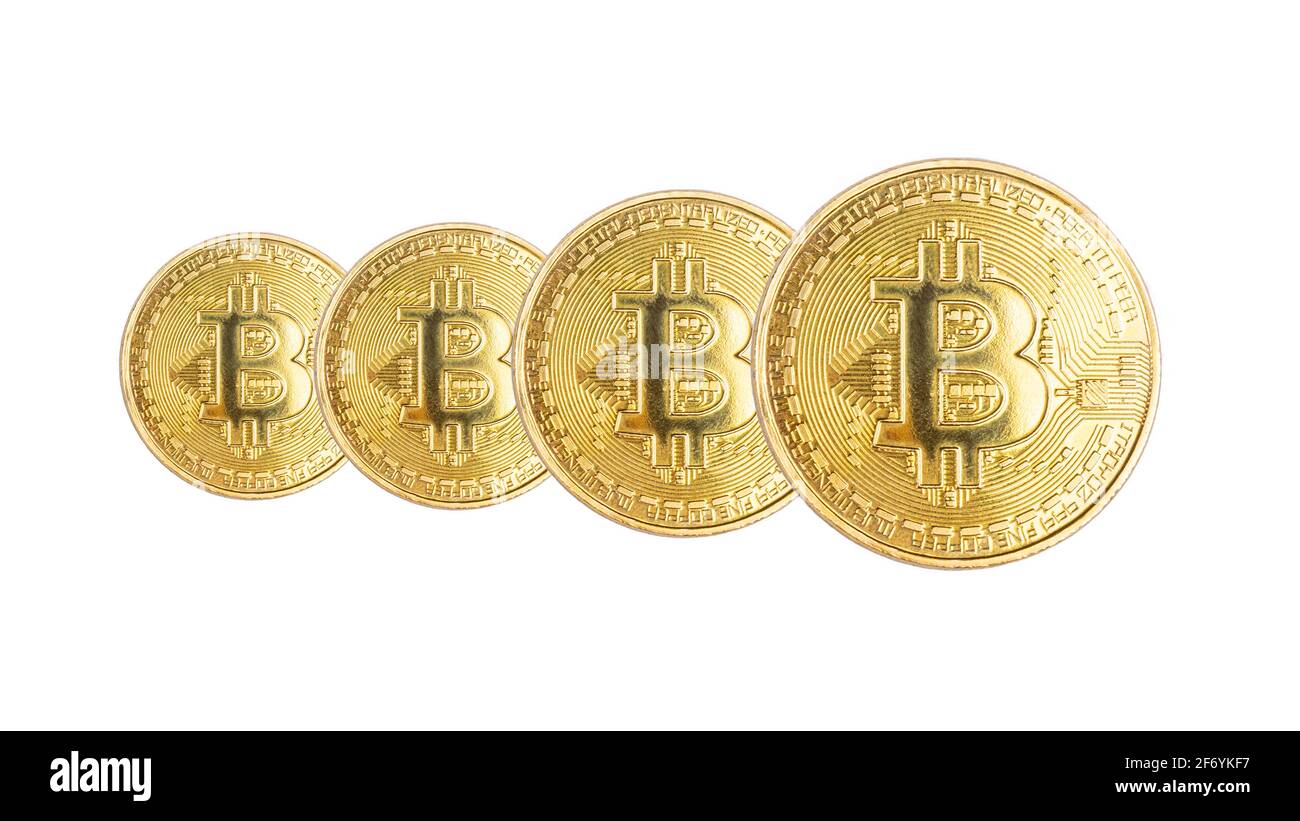 digital currency, blockchain technology, group of gold coins of bitcoin ...