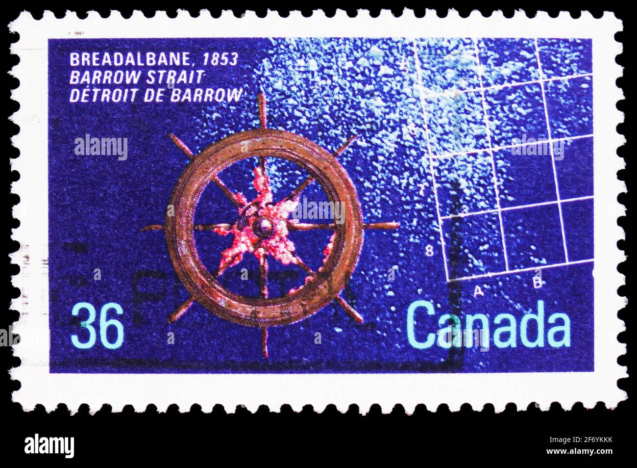 MOSCOW, RUSSIA - JANUARY 18, 2021: Postage stamp printed in Canada ...