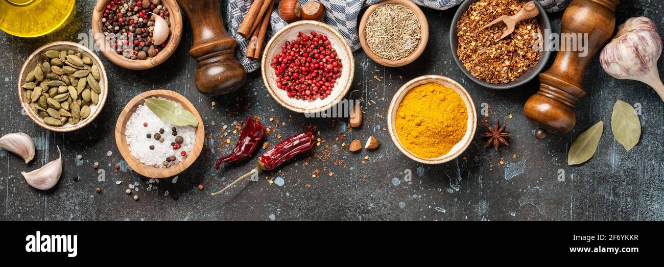 Cooking background with spices Stock Photo - Alamy