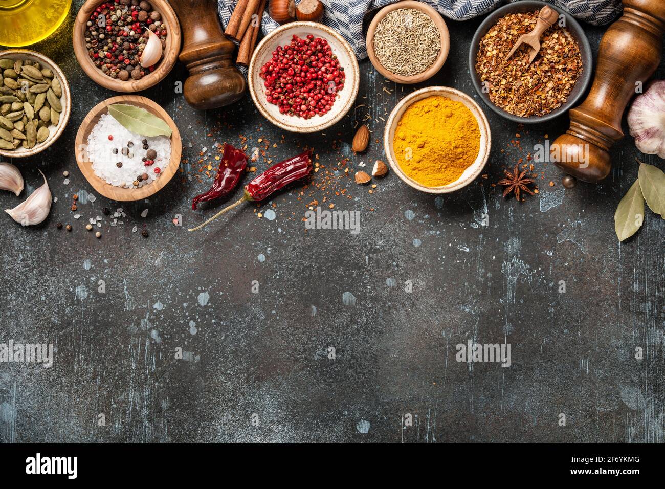 Cooking background with spices Stock Photo - Alamy