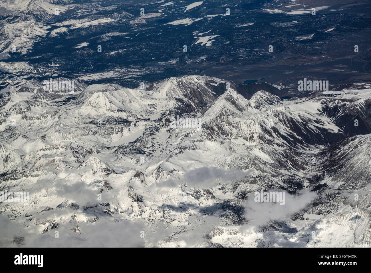 An Aerial view of Sierra Nevada Mountain Range Stock Photo - Alamy