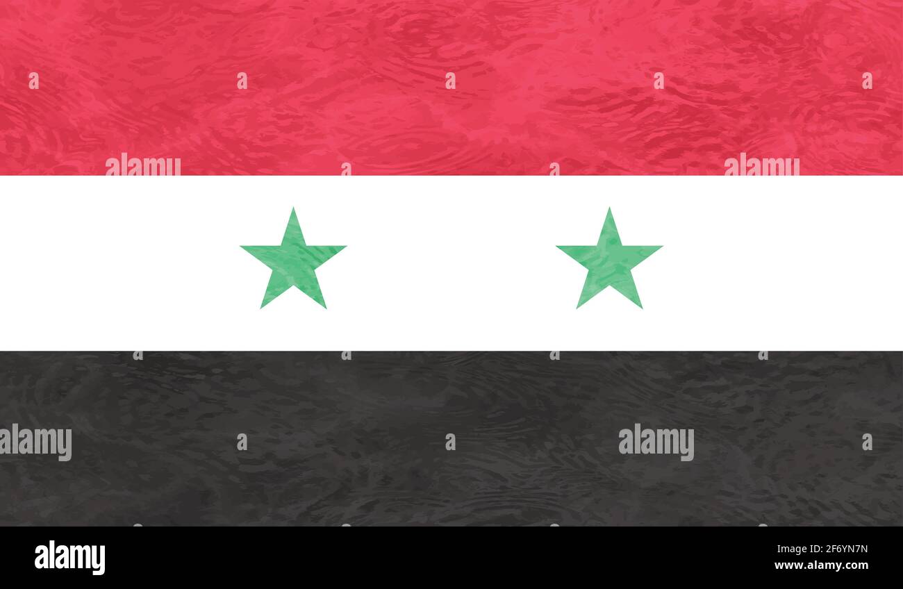Syria flag with waving grunge texture. Vector background Stock Vector ...
