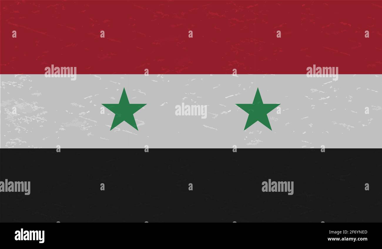 Syria flag with waving grunge texture. Vector background Stock Vector ...