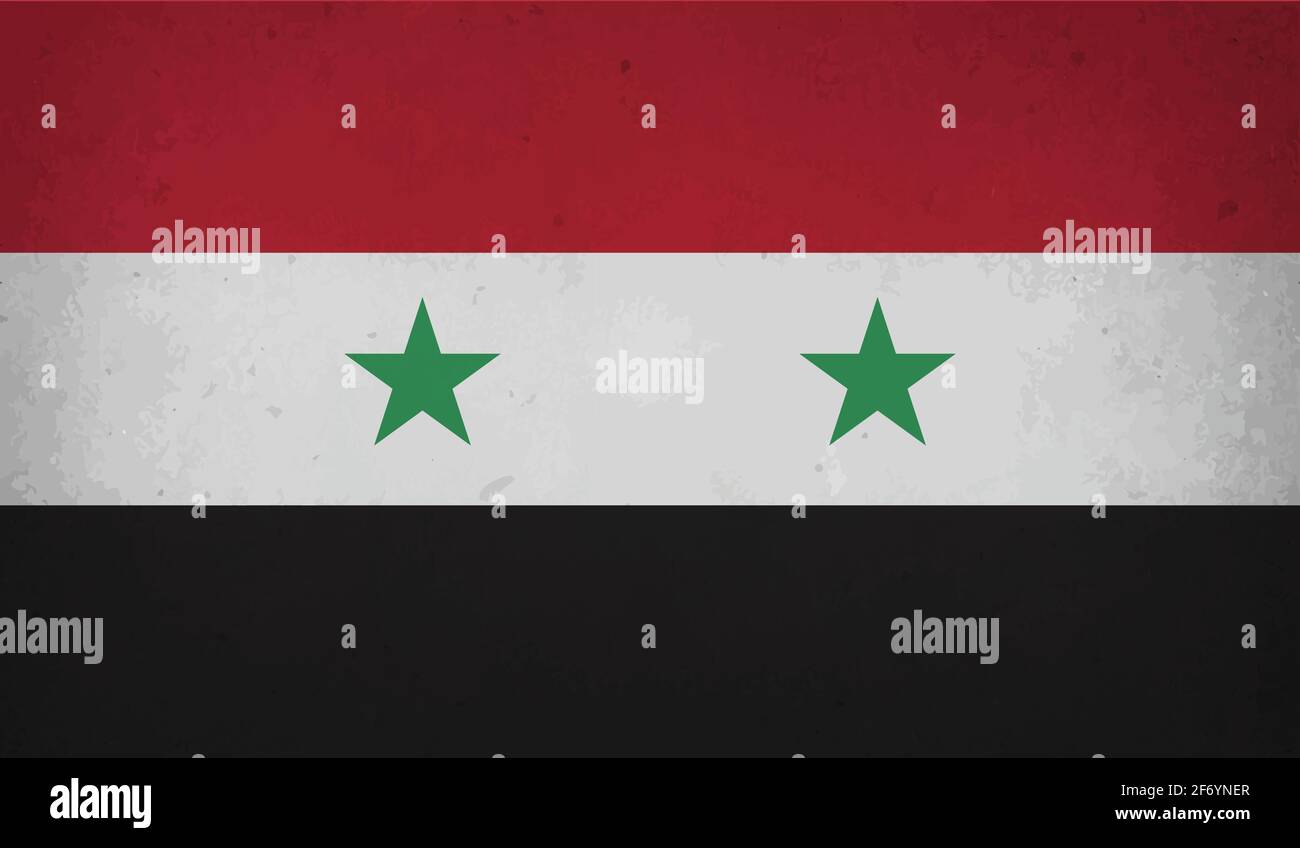 Syria flag with waving grunge texture. Vector background Stock Vector ...