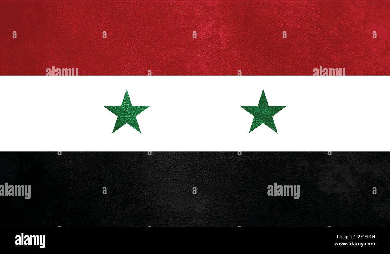 Syria flag with waving grunge texture. Vector background Stock Vector ...