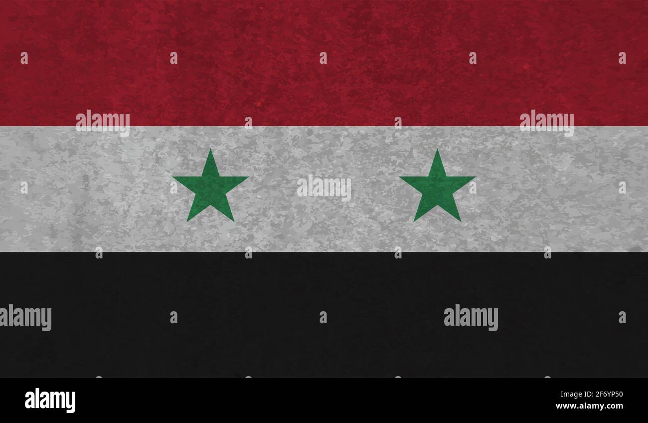 Syria flag with waving grunge texture. Vector background Stock Vector ...