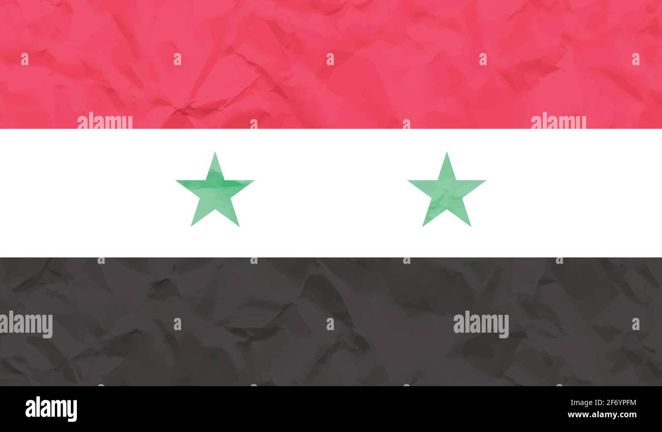 Syria flag with waving grunge texture. Vector background Stock Vector ...