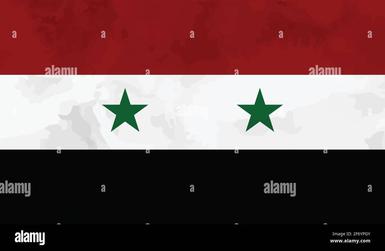 Syria flag with waving grunge texture. Vector background Stock Vector ...