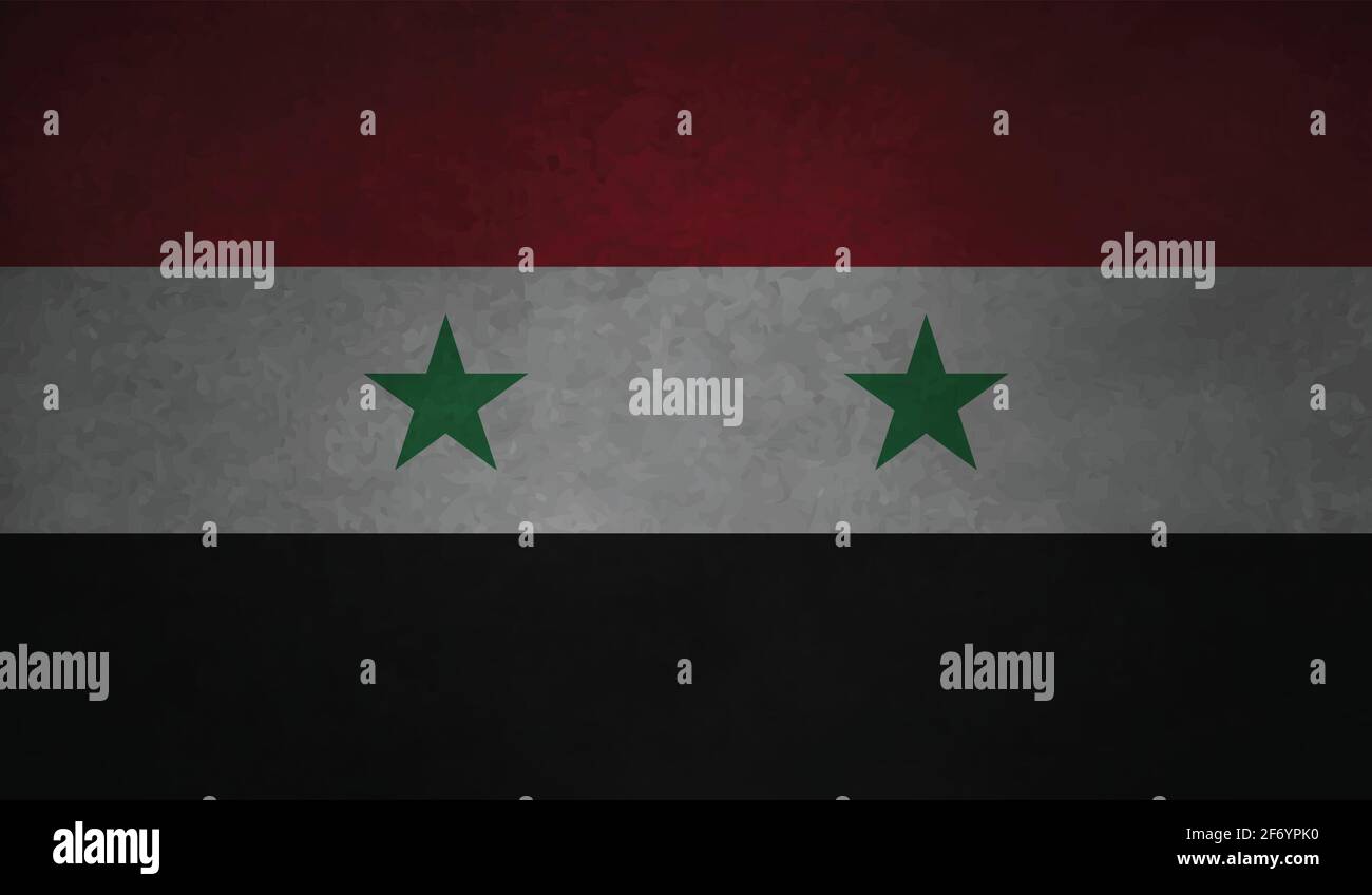 Syria flag with waving grunge texture. Vector background Stock Vector ...