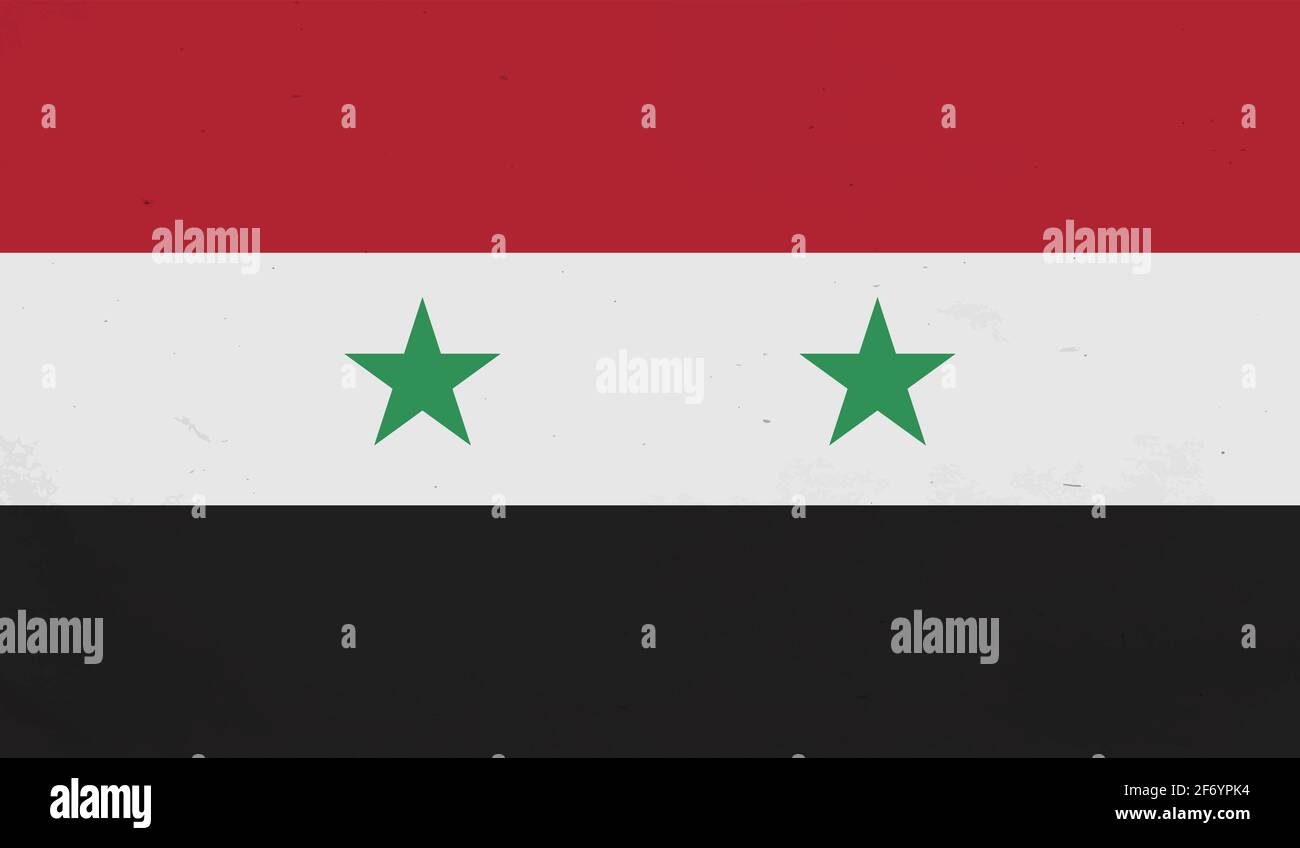 Syria flag with waving grunge texture. Vector background Stock Vector ...