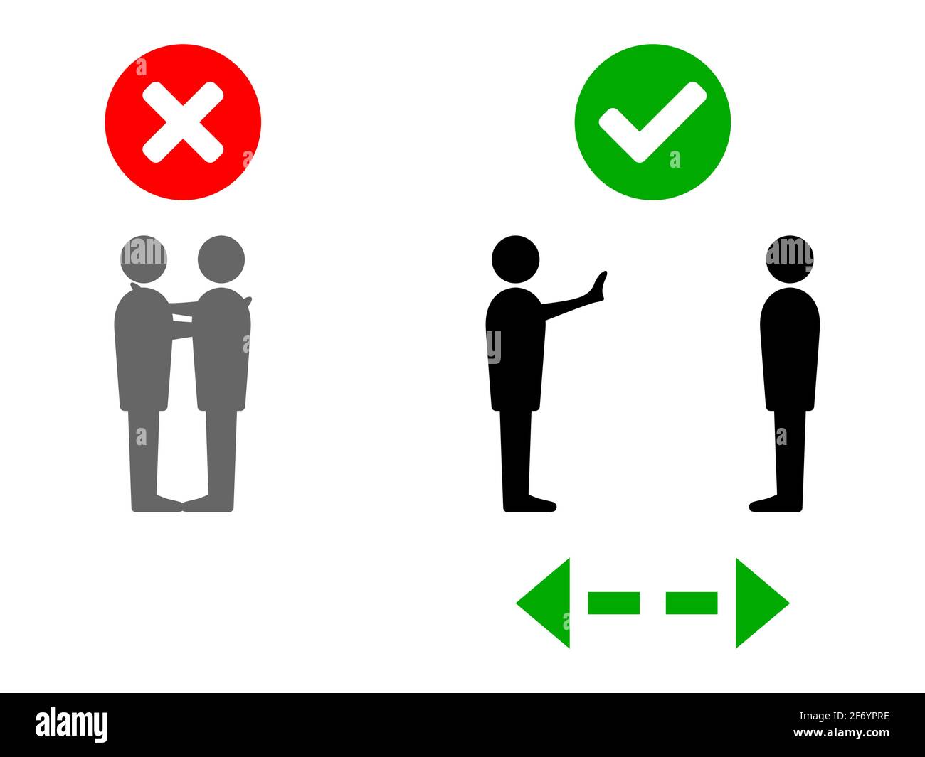 Social Distancing Keep Your Distance No Hugs Greeting Infographic ...