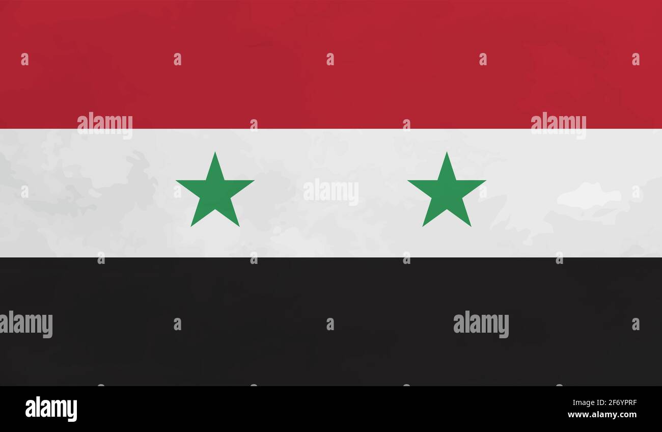 Syria flag with waving grunge texture. Vector background Stock Vector ...
