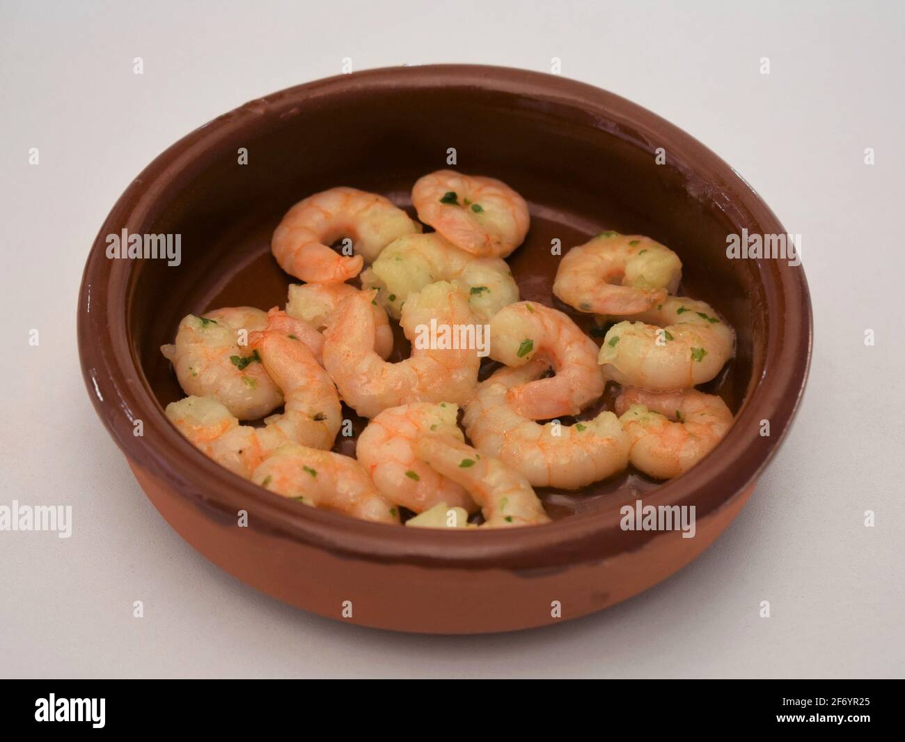 Shrimp tails with garlic Stock Photo - Alamy