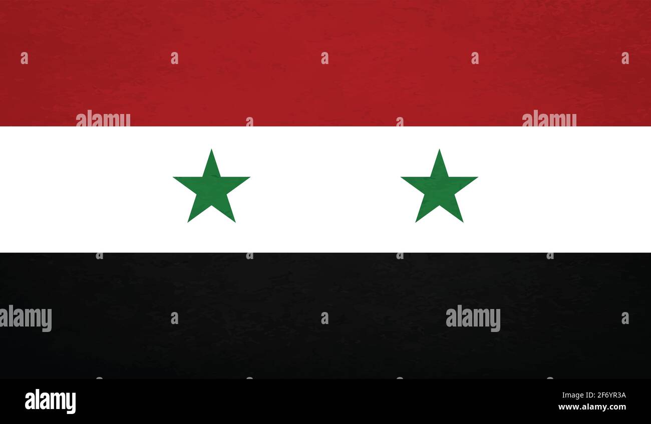 Syria flag with waving grunge texture. Vector background Stock Vector ...