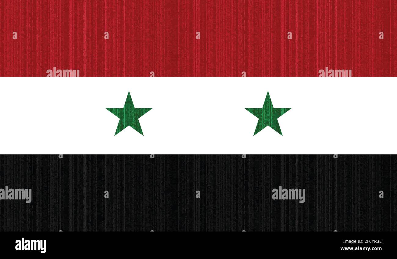 Syria flag with waving grunge texture. Vector background Stock Vector ...
