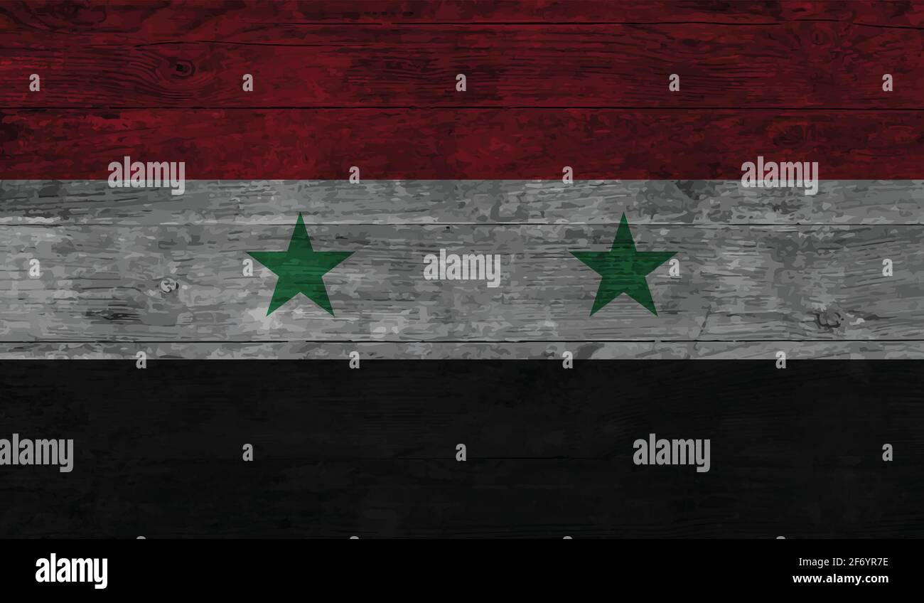 Syria flag with waving grunge texture. Vector background Stock Vector ...