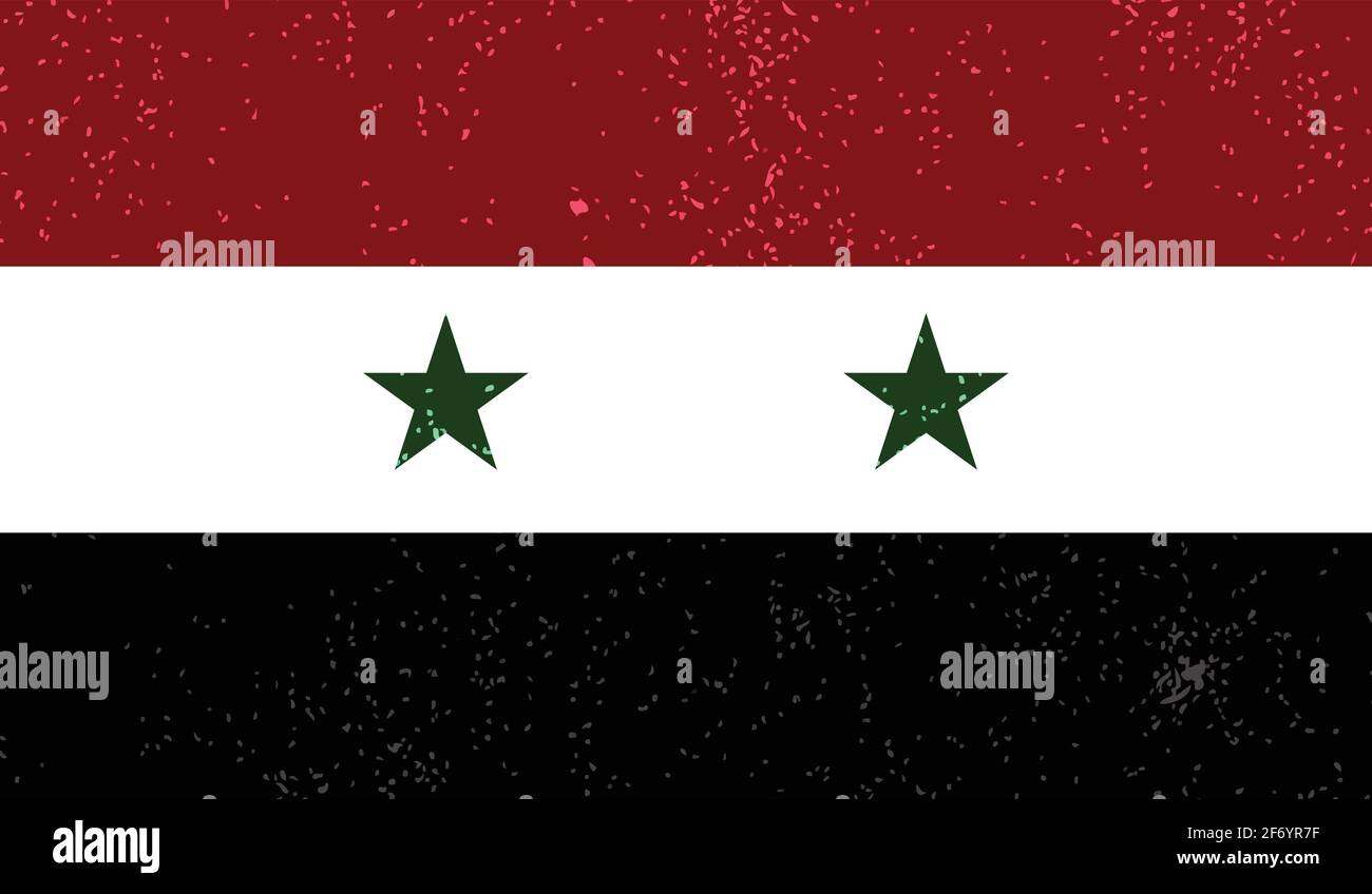 Syria flag with waving grunge texture. Vector background Stock Vector ...
