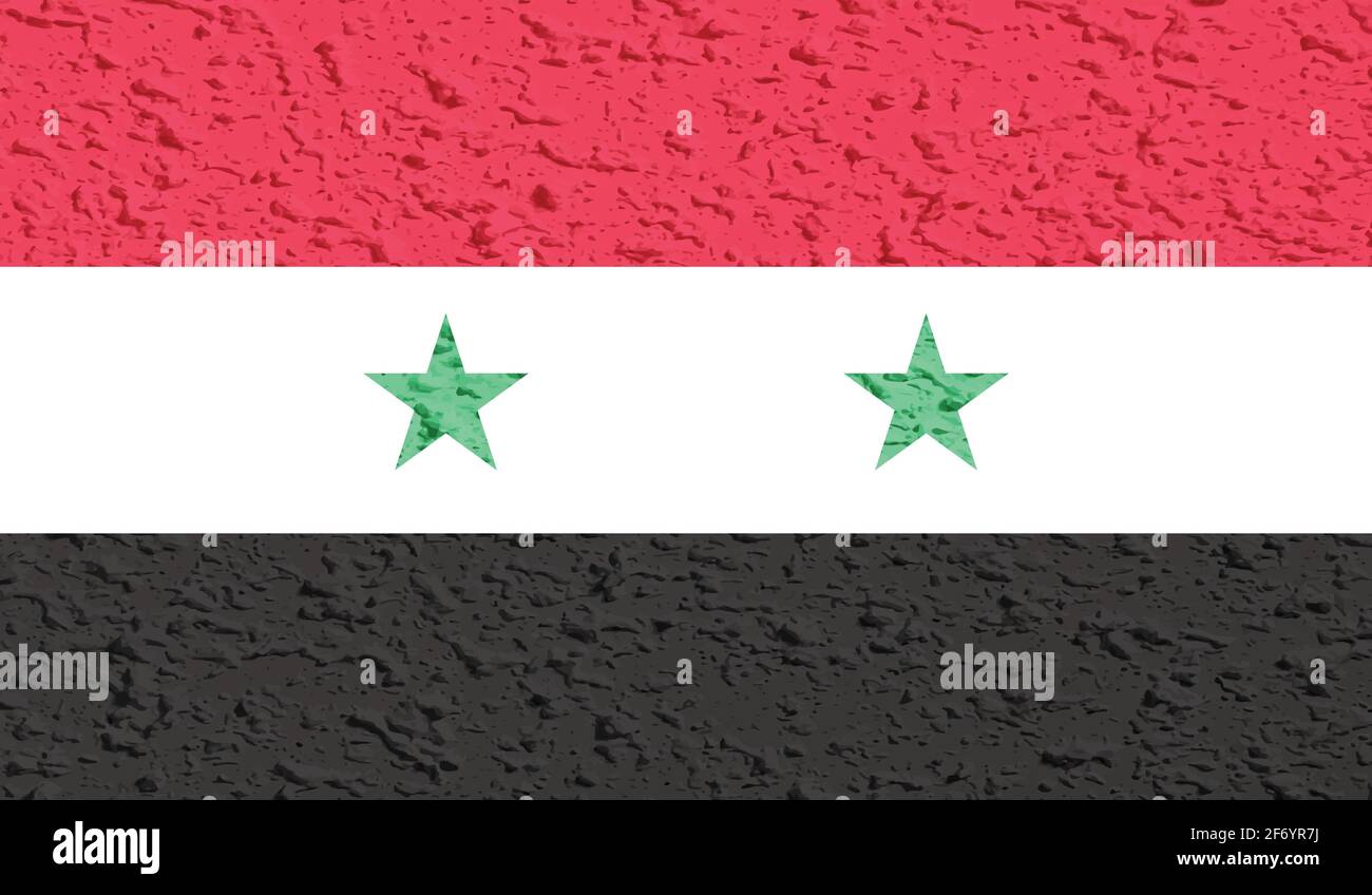 Syria flag with waving grunge texture. Vector background Stock Vector ...