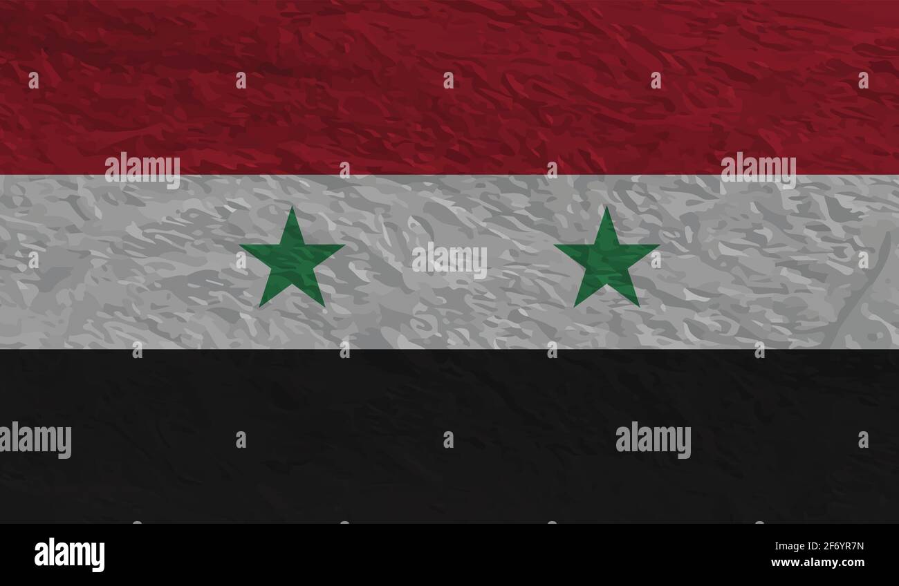 Syria flag with waving grunge texture. Vector background Stock Vector ...