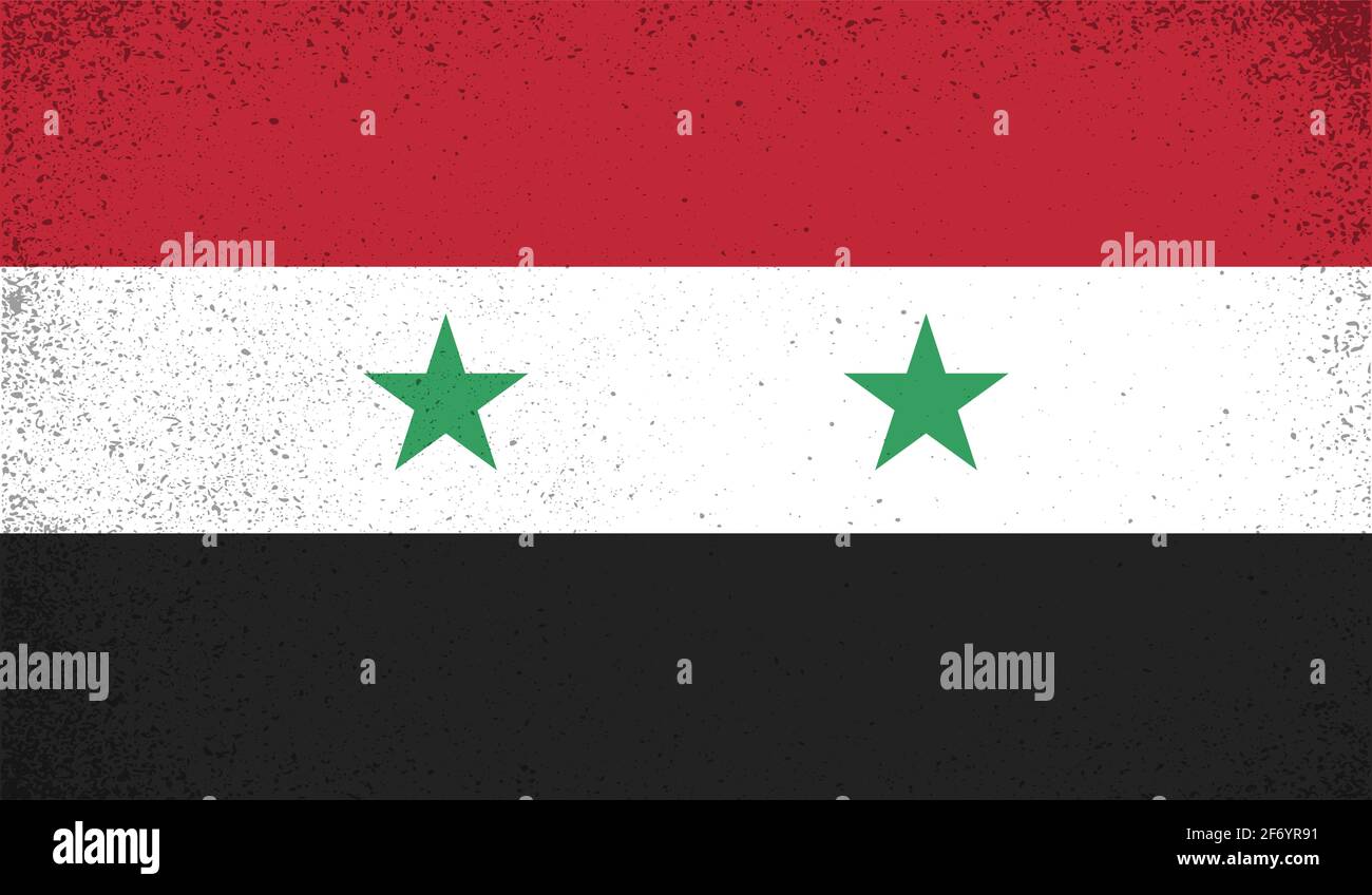 Syria flag with waving grunge texture. Vector background Stock Vector ...