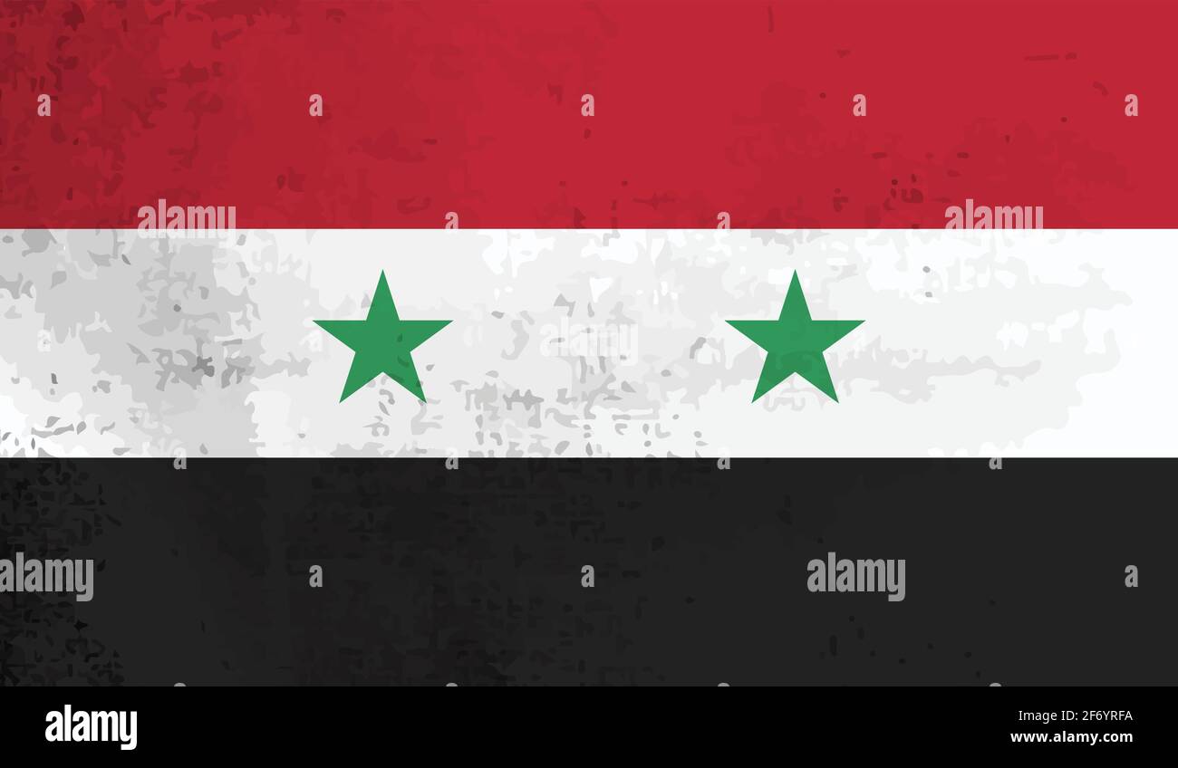 Syria flag with waving grunge texture. Vector background Stock Vector ...