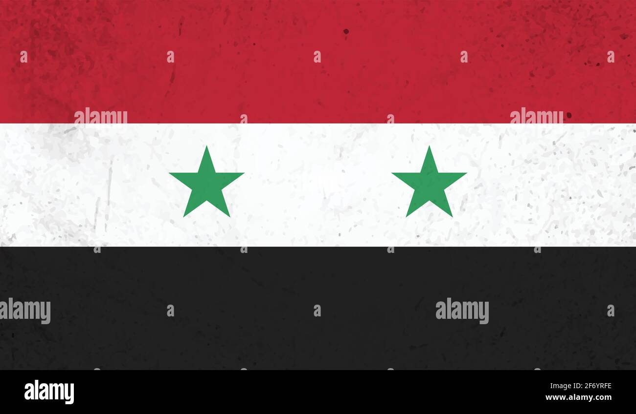 Syria flag with waving grunge texture. Vector background Stock Vector ...