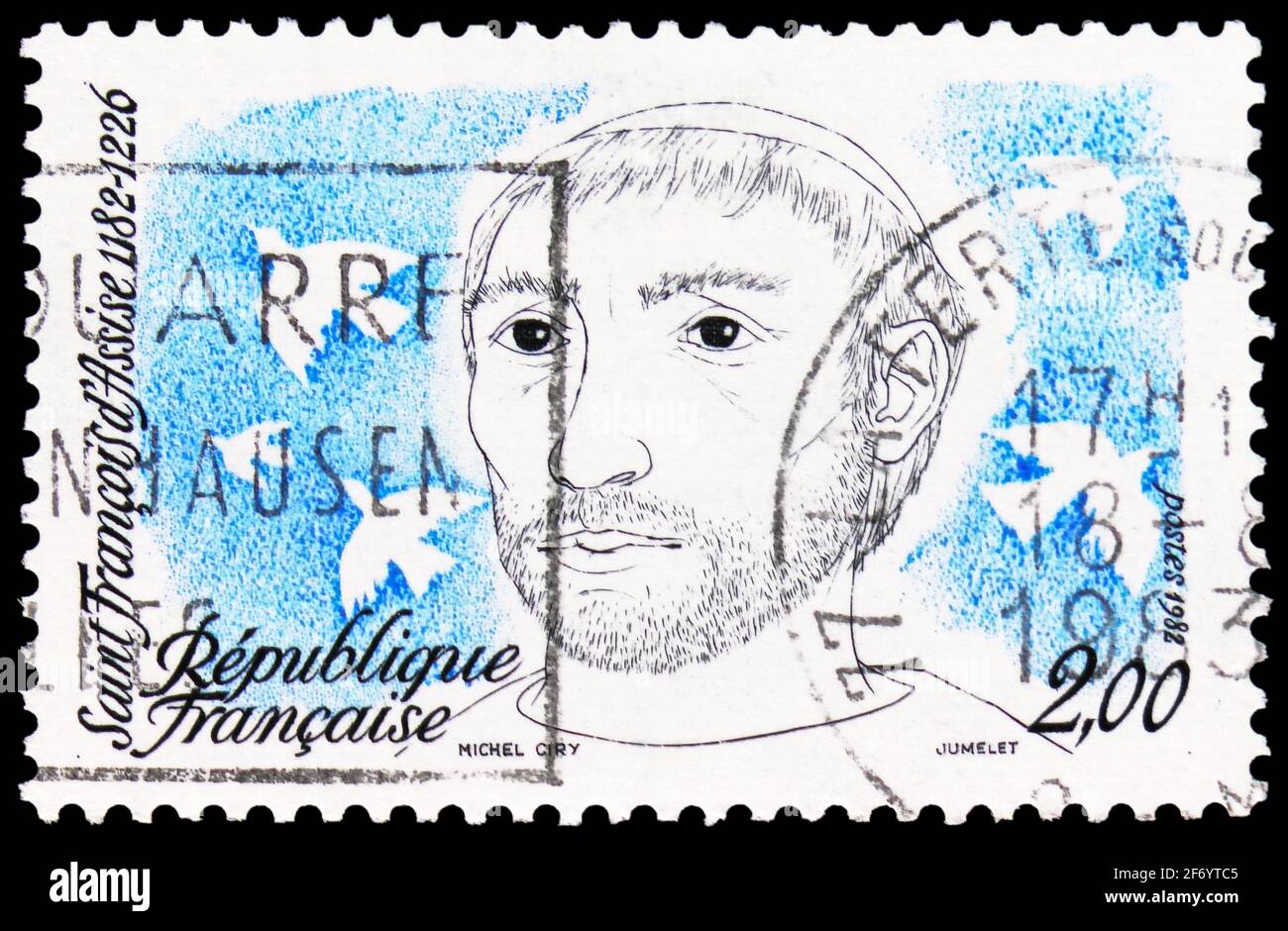 MOSCOW, RUSSIA - JANUARY 18, 2021: Postage stamp printed in France ...