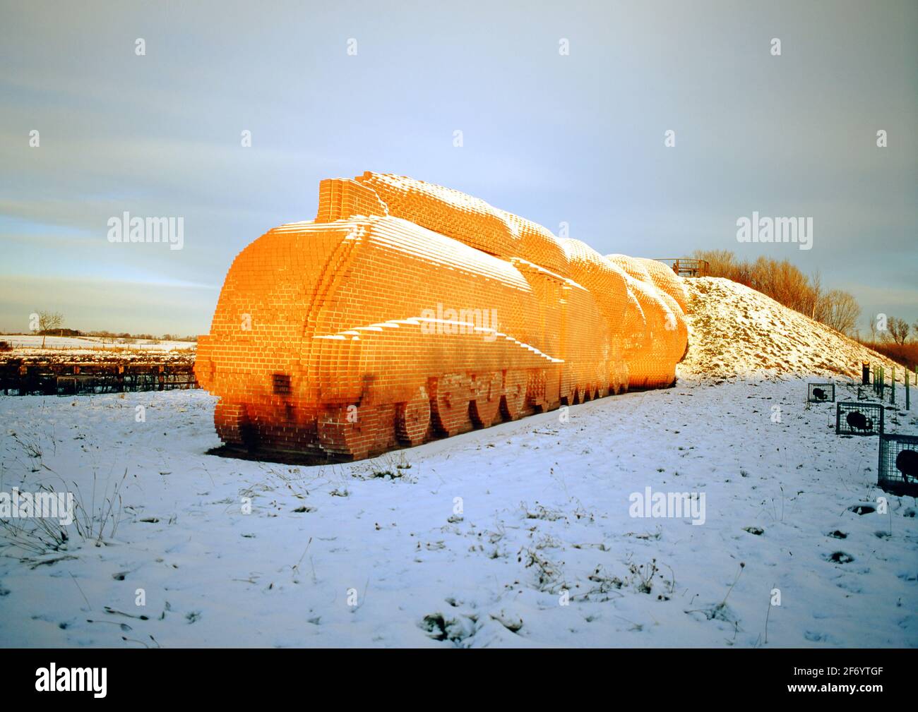 Brick Train Sculpture, Morton Park, Darlington, England Stock Photo - Alamy