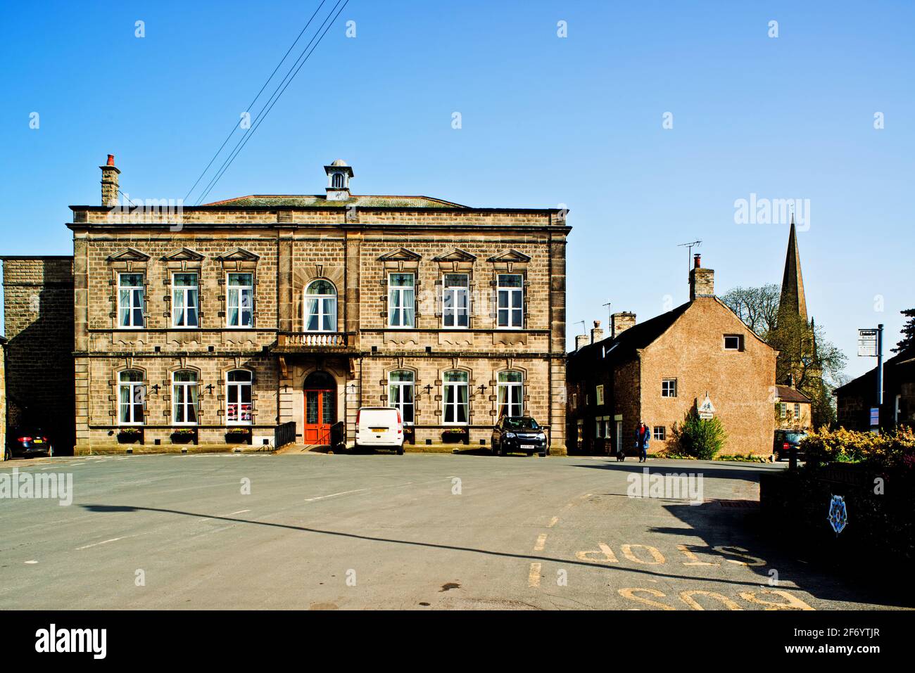 Town Hall, Market Place, Masham, North Yorkshire, England Stock Photo ...