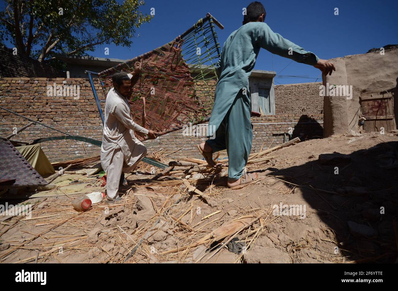 The roof of a mud house near Dora Road Achini collapsed Initially ...
