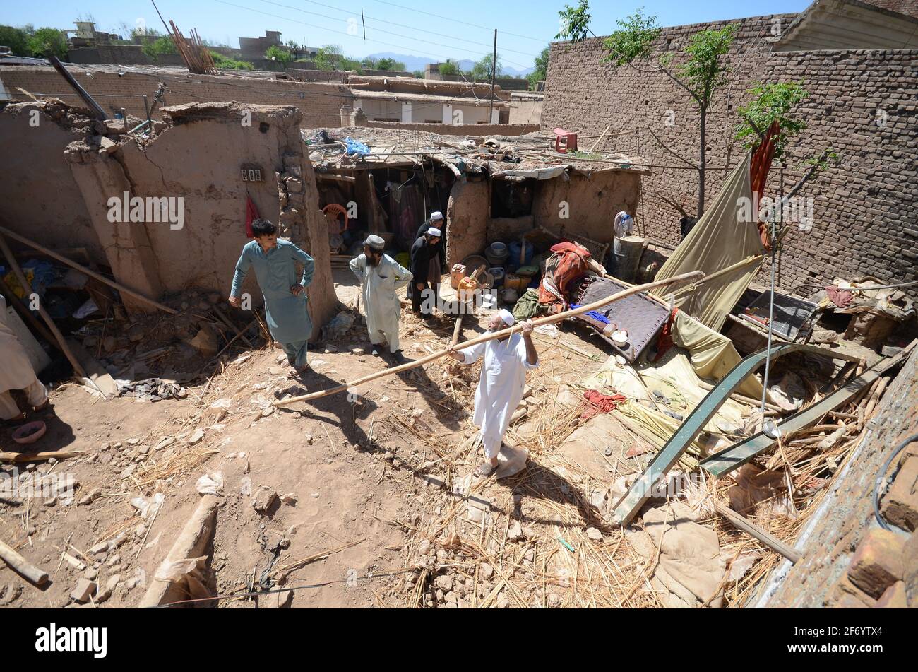 The roof of a mud house near Dora Road Achini collapsed Initially ...