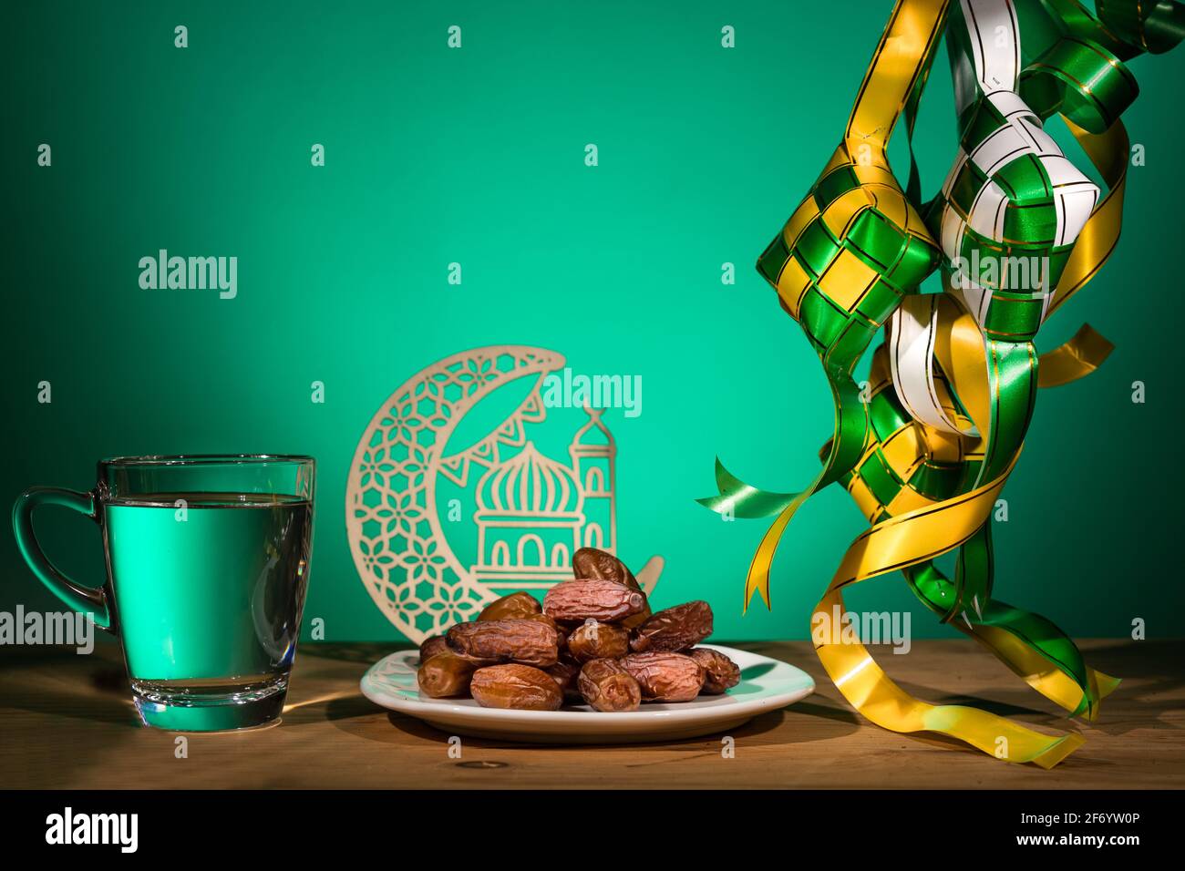 Muslim iftar of breaking of fast during Ramadan month with preserved ...