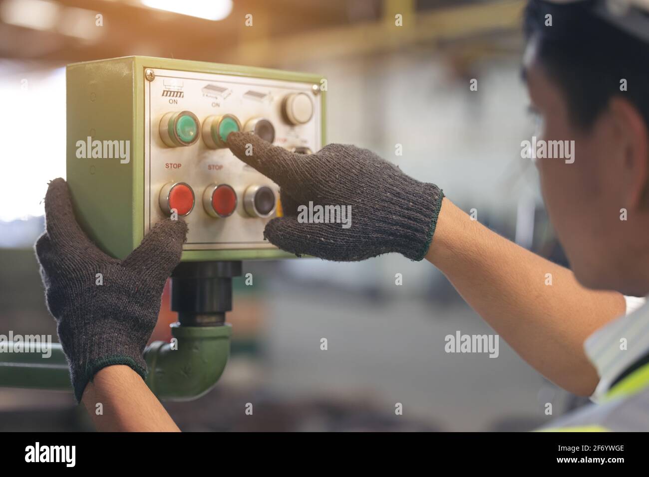 Man Quality control, maintenance, check in factory, warehouse Workshop ...