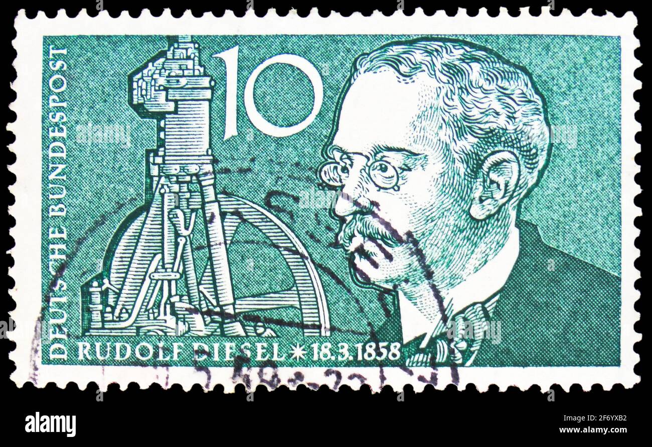 MOSCOW, RUSSIA - JANUARY 18, 2021: Postage stamp printed in Germany ...