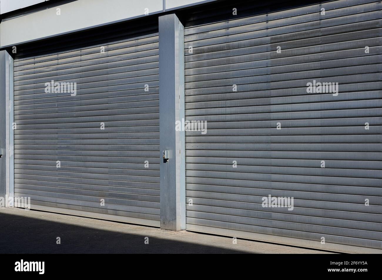 two warehouses front view Stock Photo - Alamy