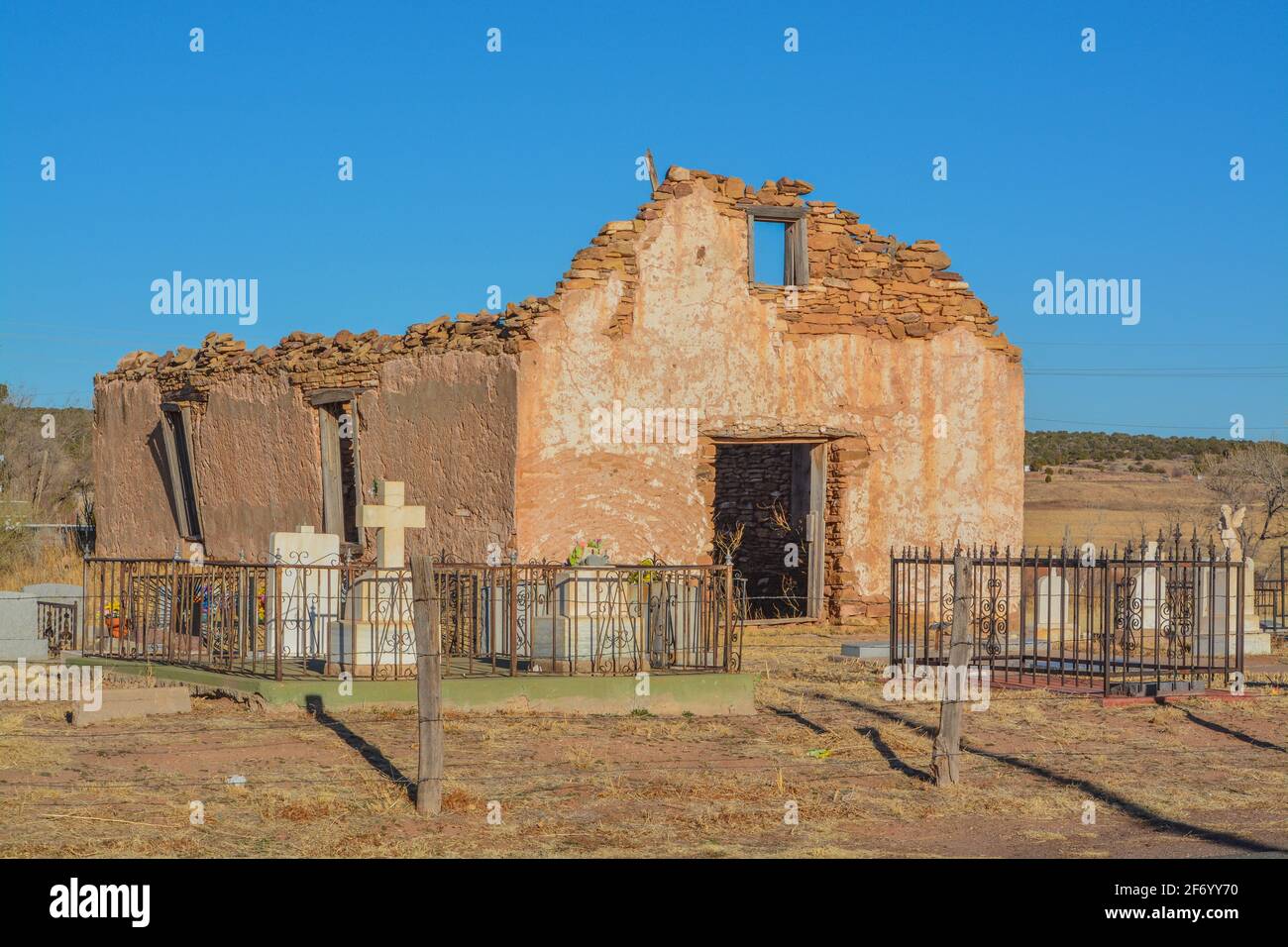 Disintegrating Chapel ruins at an old Cemetery in Santa Rosa, Guadalupe ...
