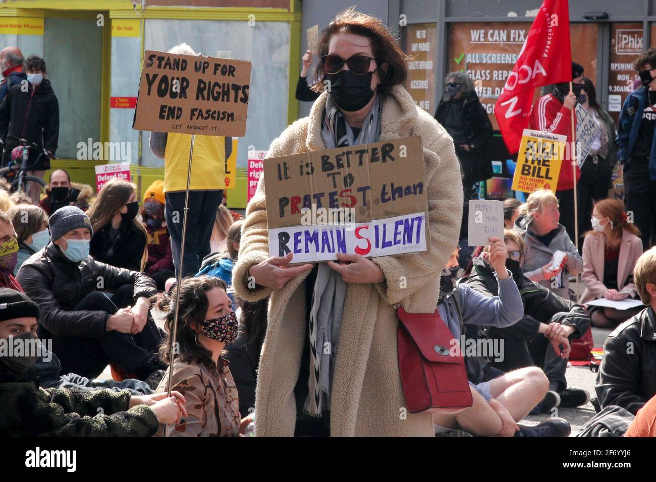 Sheffield, South Yorkshire UK. 3rd Apr 2021. Kill the Bill protest ...