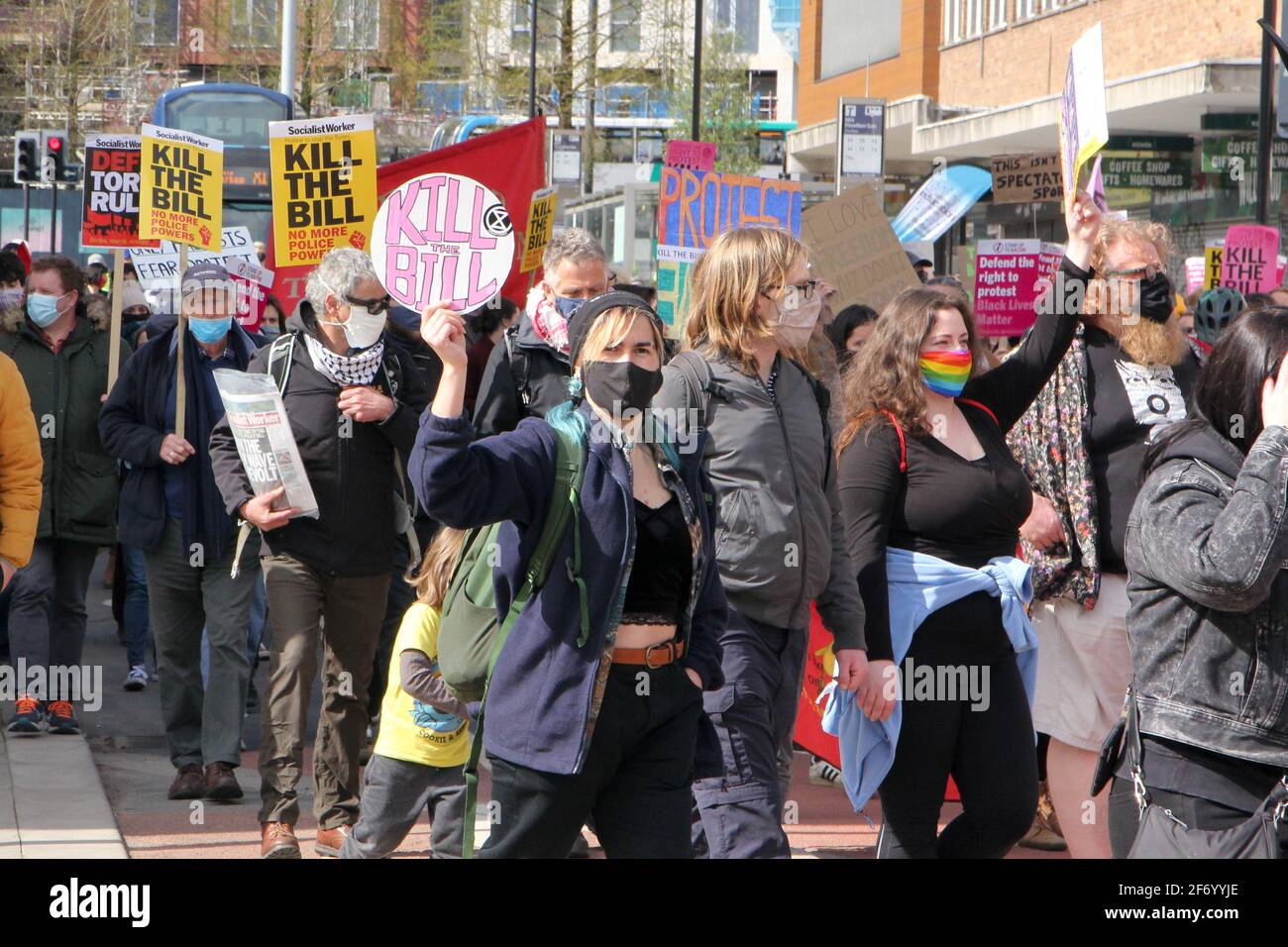 Sheffield, South Yorkshire UK. 3rd Apr 2021. Kill the Bill protest ...