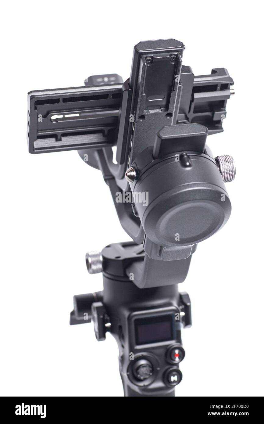 Professional Gimbal stabilizer 3-Axis for camera isolated on white ...